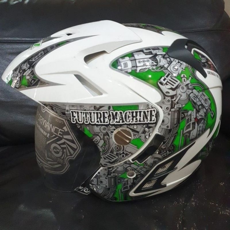 Jual HELM RACING CORAK PRIA CORAK DOUBLE VISOR KACA DOUBLE MEREK GANZ ...