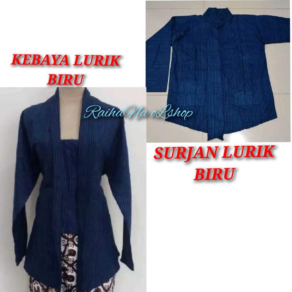 Jual COUPLE BAJU ADAT JAWA | SURJAN LURIK BIRU + KEBAYA LURIK BIRU ...