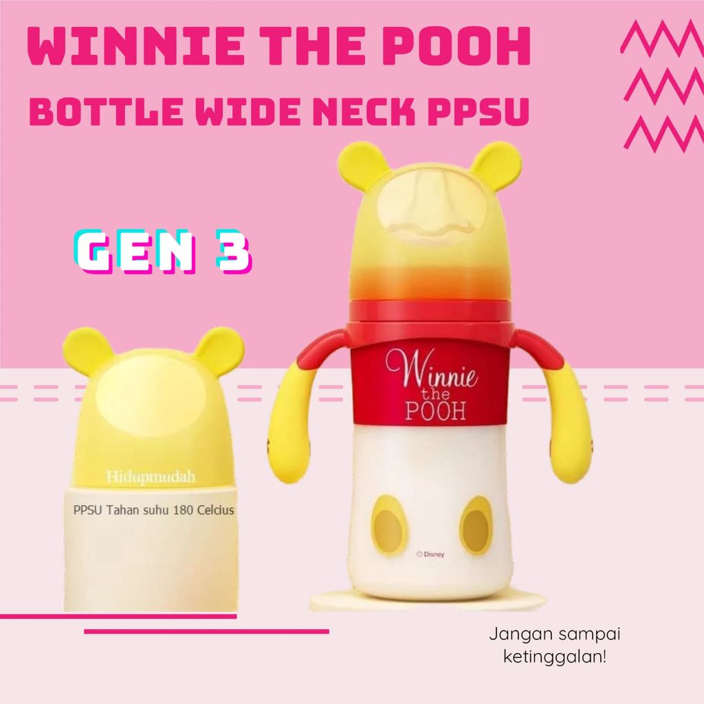 Jual Disney Pooh Series!! Botol Wide Neck Disney Pooh Gen 3 wide neck PPSU dan Glass (Gratis ...