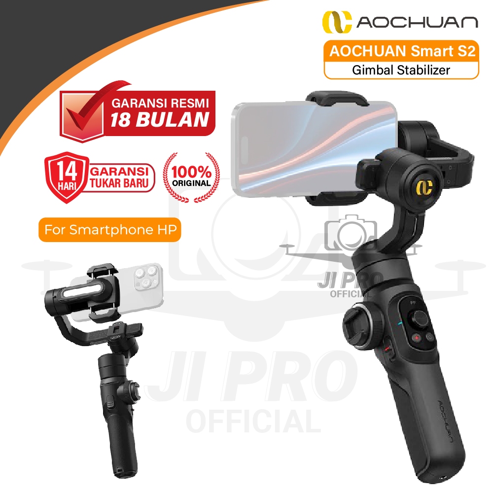 Jual AOCHUAN Smart S2 Handheld Gimbal Stabilizer 3 Axis for Smartphone ...