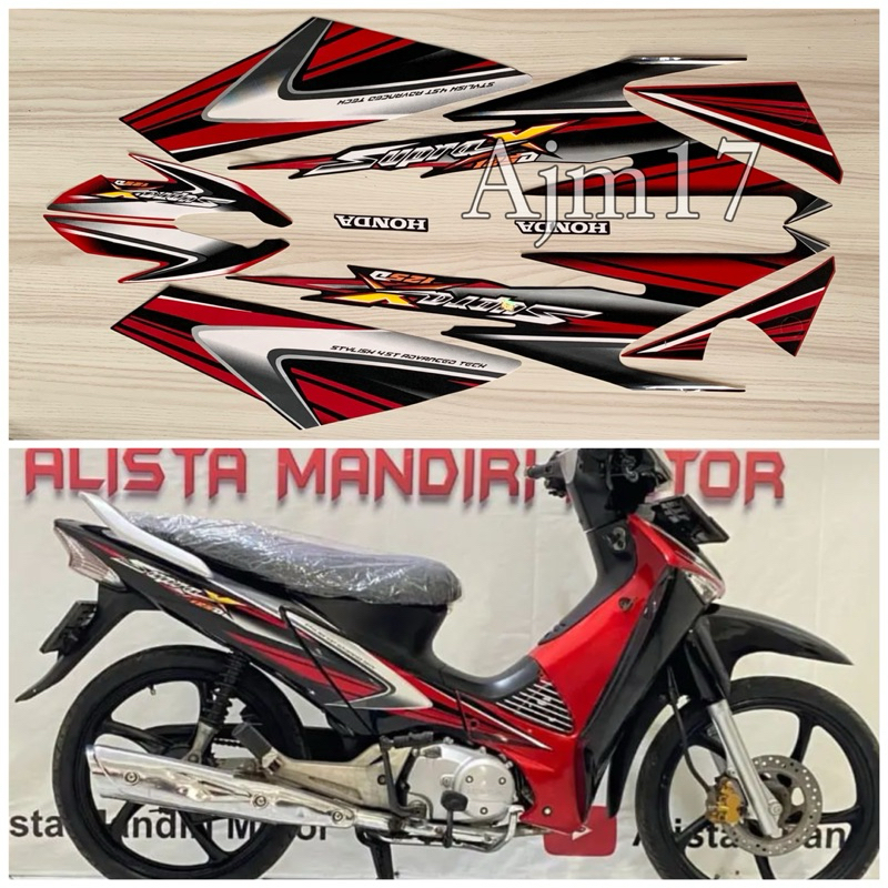 Jual STIKER STRIPING MOTOR SUPRA X 2006 125D MERAH | Shopee Indonesia