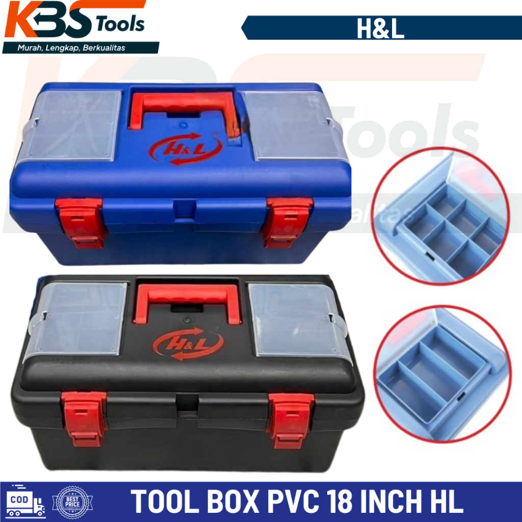 Jual Tool Box PVC 18 Inch HL - Tempat Kotak Perkakas 18" Bahan Tebal ...