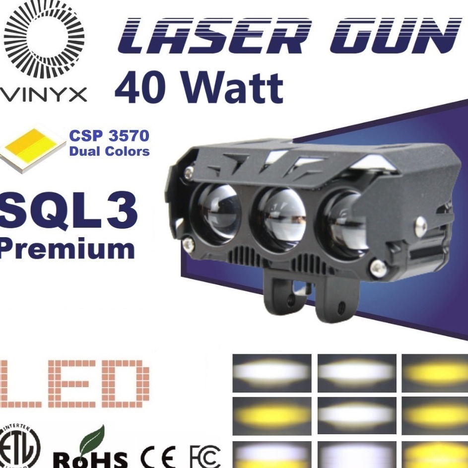 Jual Gys Lampu Tembak Sorot LED Laser Gun VINYX SQL3 SQL2 D2 Mobil ...