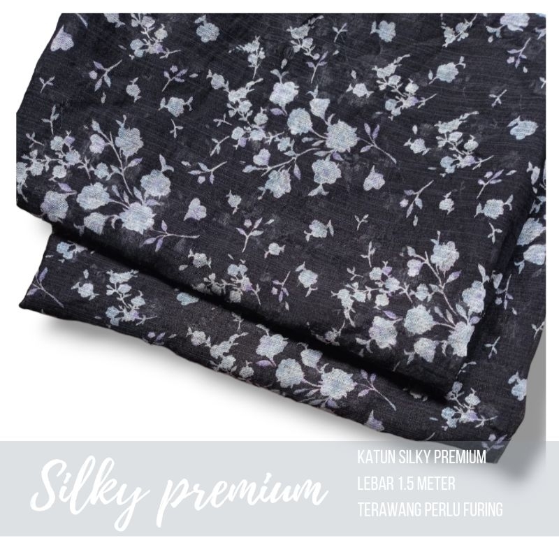 Jual kain katun silky motif bunga lembut tipis | Shopee Indonesia