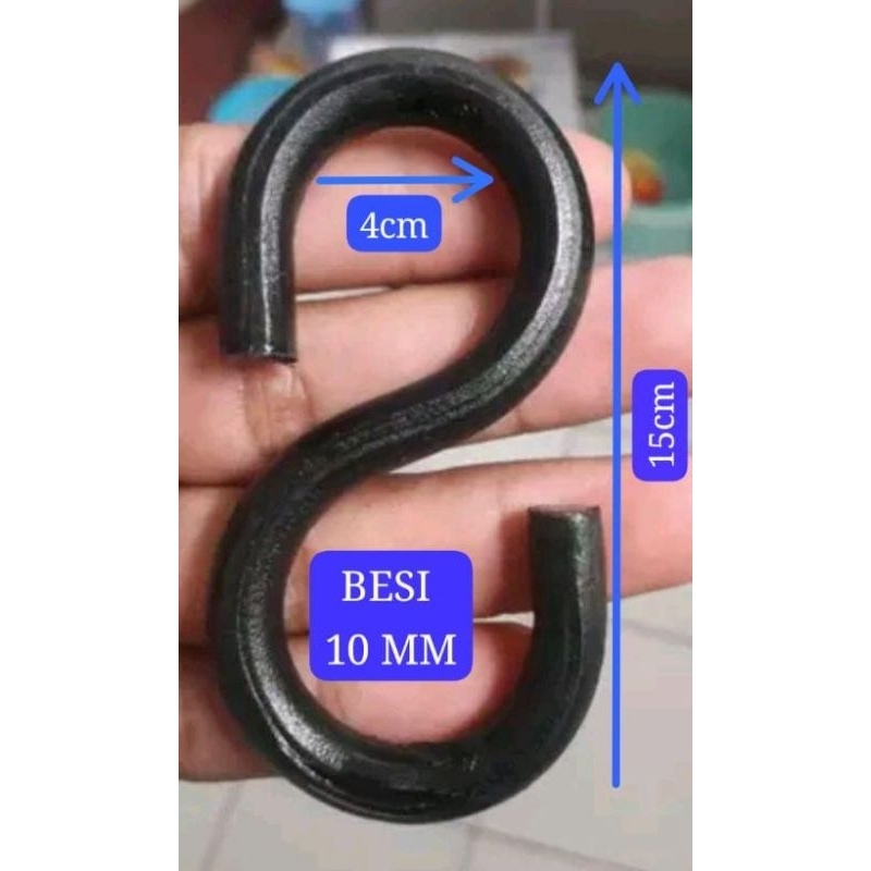 Jual gantungan samsak centolan pengait S hook pengait tipe S besar besi ...