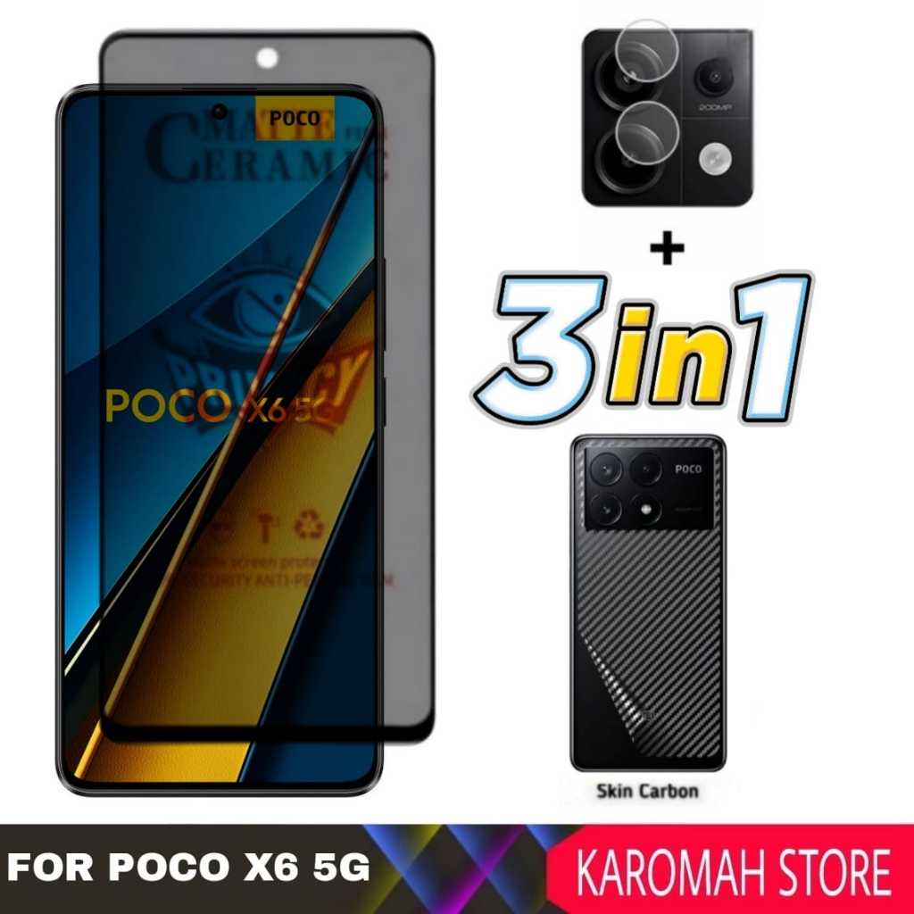Jual Paket 3 in 1 Tempered Glass Xiaomi Poco X6 5G / Poco X6 Pro 5G ...