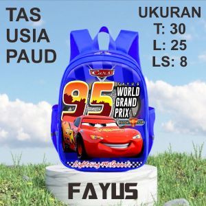 Jual CARS MCQUEEN Tas Sekolah Anak Ransel PAUD TK Karakter cars ukuran ...