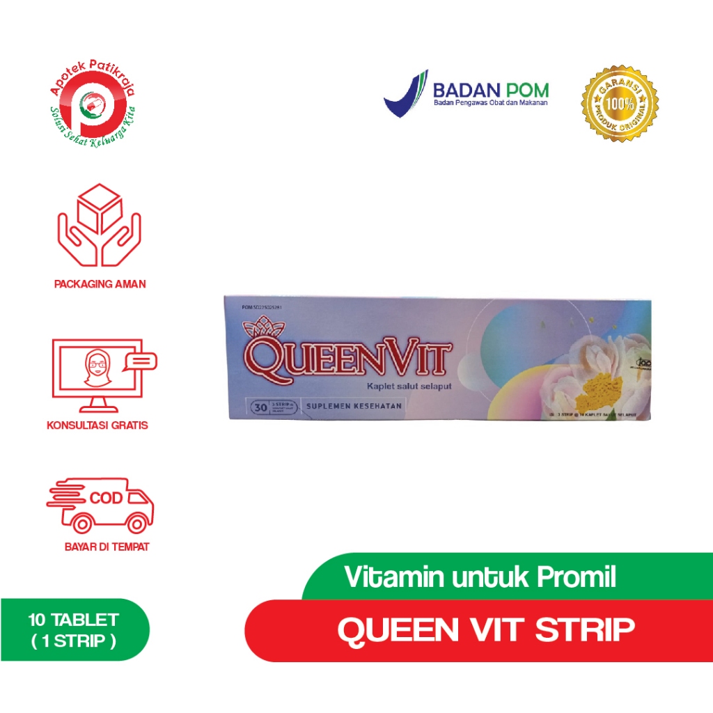 Jual QUEEN VIT STRIP (harga perstrip isi 10 tablet) | Shopee Indonesia