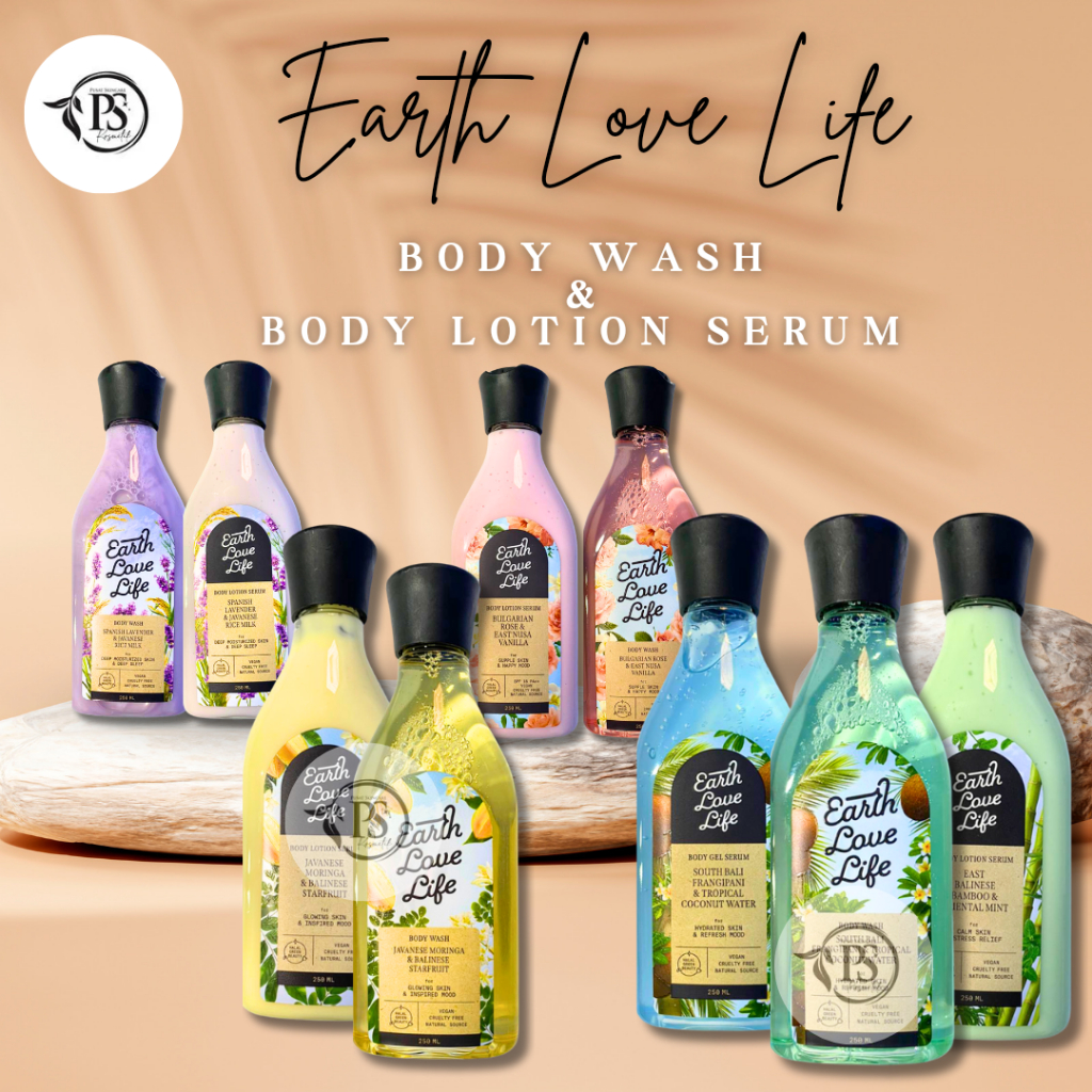 Jual Bundle Paket Earth Love Life Body Wash 250 ML & Body Lotion Serum ...
