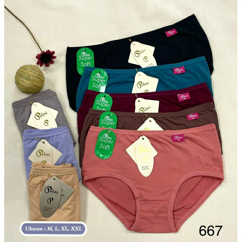 Jual (6pcs)CELANA DALAM WANITA/CD POLINI ART 667 | Shopee Indonesia