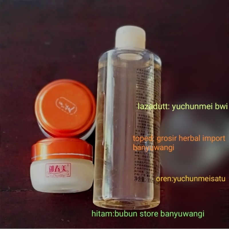 Jual yu chun mei ganoderma cream day n night dan toner luminous 300ml ...