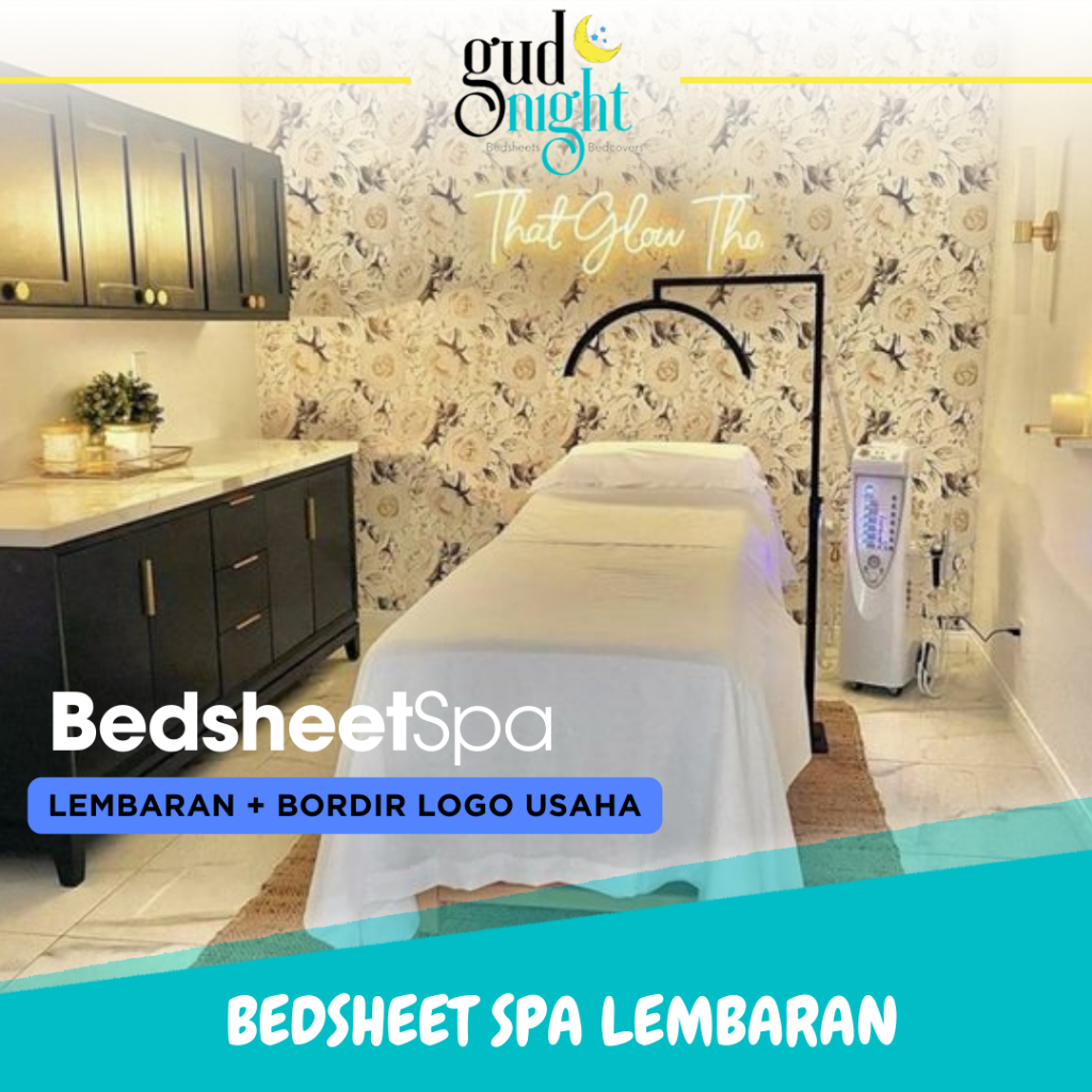 Jual SPREI BEDSHEET SPA LEMBARAN SPREI SALON LEMBARAN BORDIR LOGO USAHA ...