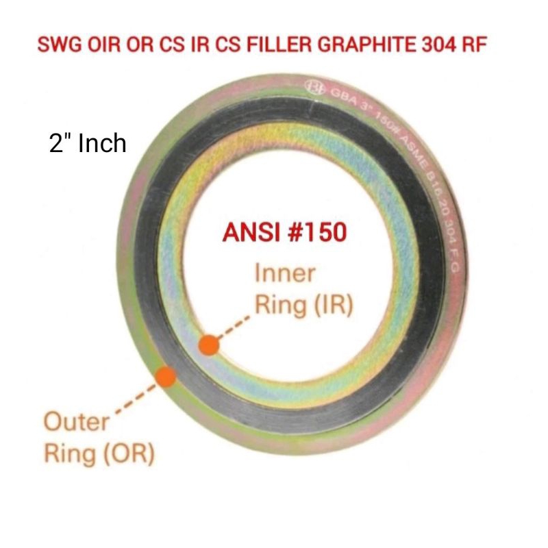 Jual SWG OIR OR CS IR CS FILLER 2" inch GRAPHITE 304 RF ANSI #150 ...