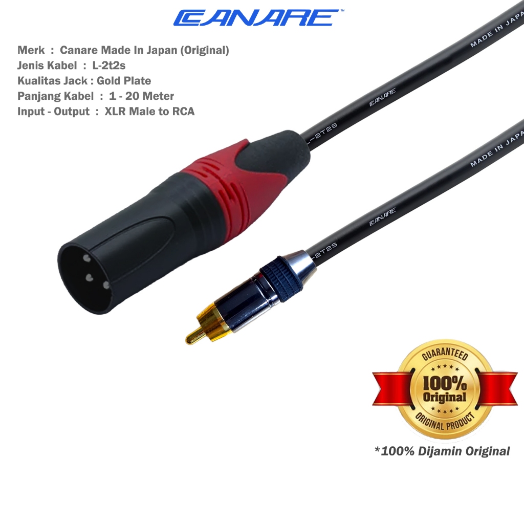 Jual Canare Original | Kabel Audio Converter Jack Canon XLR Male to RCA ...