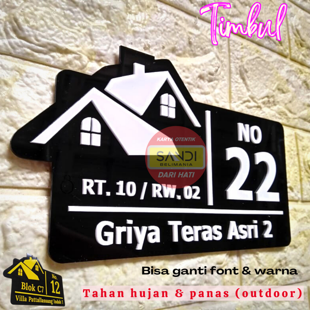Jual PAPAN NOMOR RUMAH AKRILIK | NOMER RUMAH AKRILIK | NO RUMAH AKRILIK ...