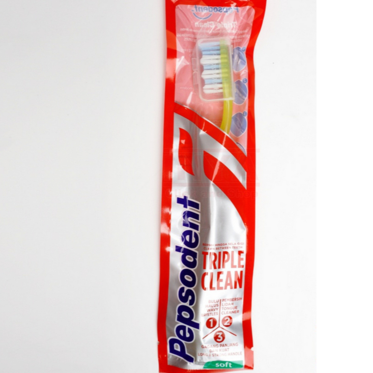 Jual (BOSS) 1PC SIKAT GIGI PEPSODENT TRIPLE CLEAN SOFT TOOTHBRUSH ...