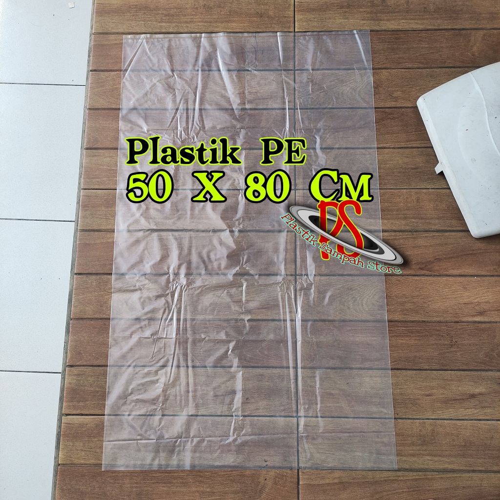 Jual Kantong Plastik Bening 50 x 75 Cm , Plastik PE Bening 50x75 , Plastik Bening Tebal 100 ...