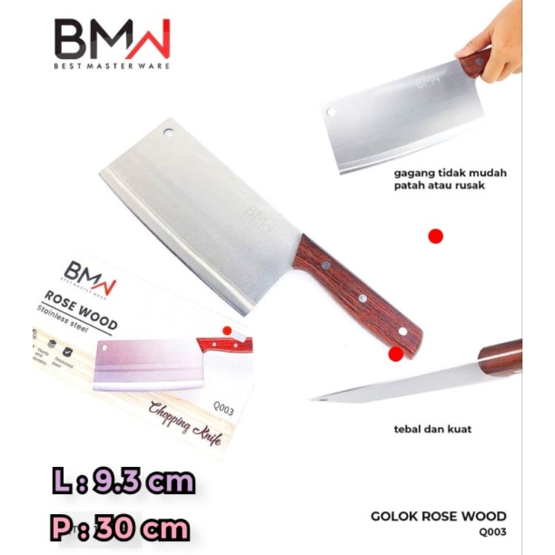 Jual PARANG DAGING / GOLOK DAGING STAINLESS STEEL GAGANG KAYU Q003 ...