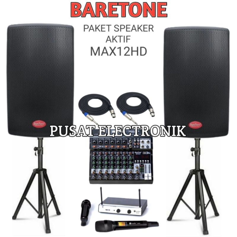 Jual Paket Sound System Baretone Max12hd Original Speaker 12inch Garansi resmi | Shopee Indonesia