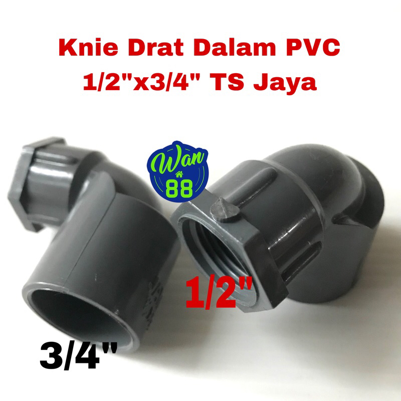 Jual Knee knie 1/2x3/4" drat dalam PVC TS Jaya Faucet elbow drat PVC | Shopee Indonesia
