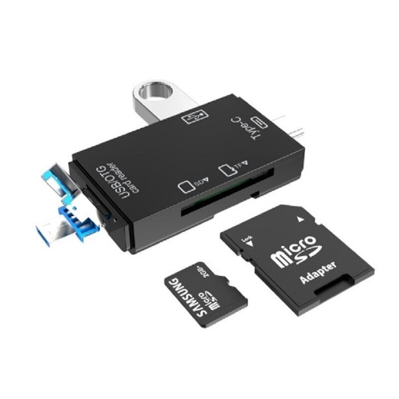 Jual OTG Card Reader 6 in 1 USB Type C, USB 2.0, SD Card, Micro SD ...