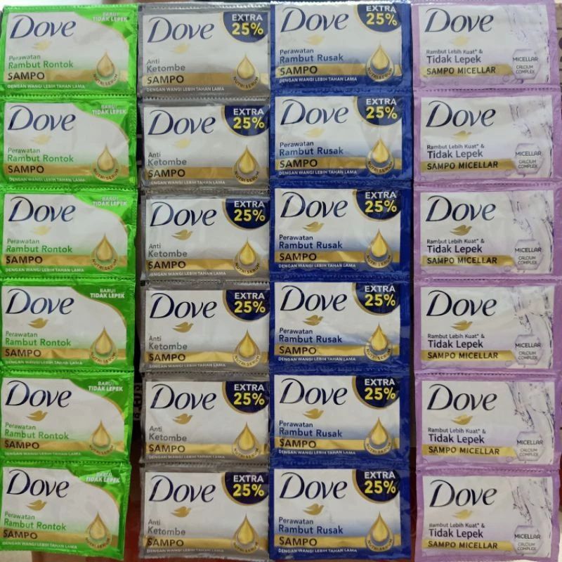 Jual DOVE Shampoo Sachet Isi 12 x 9ml Dove Shampoo Renceng All varian ...