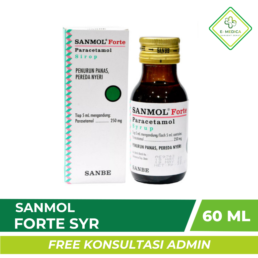Jual Sanmol Forte Sirup 60 ml - Menurunkan Demam dan Mengurangi Rasa Nyeri | Shopee Indonesia