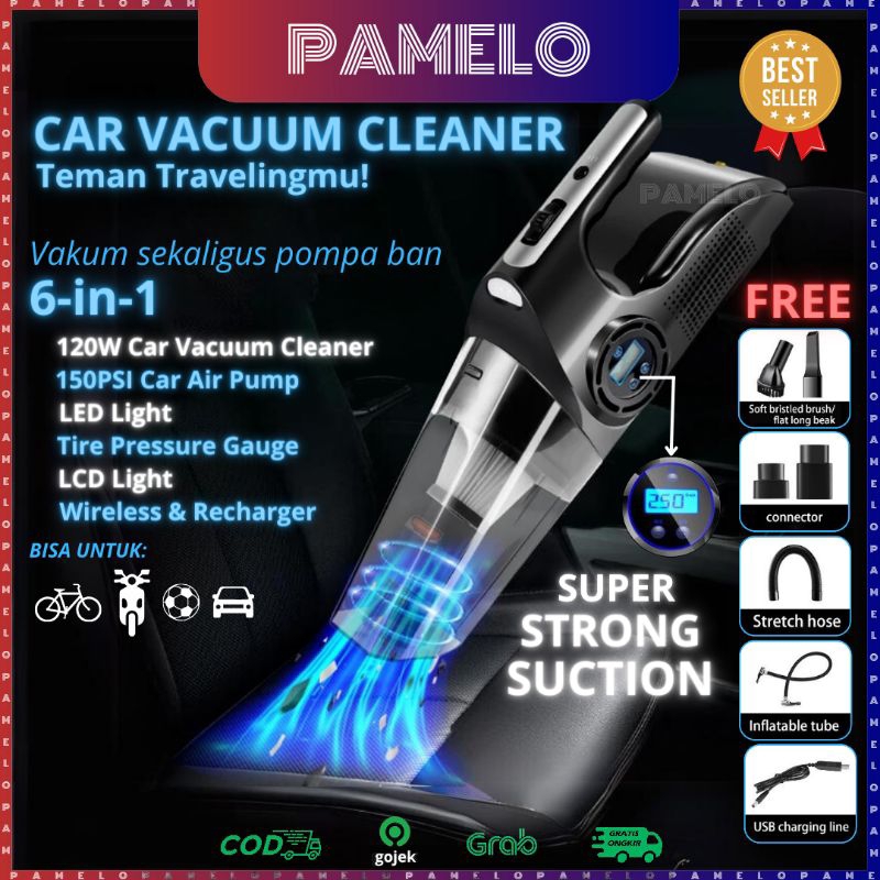 Jual Car Vacum Cleaner Portable Charger Wireless 6 in 1 Multifungsi ...