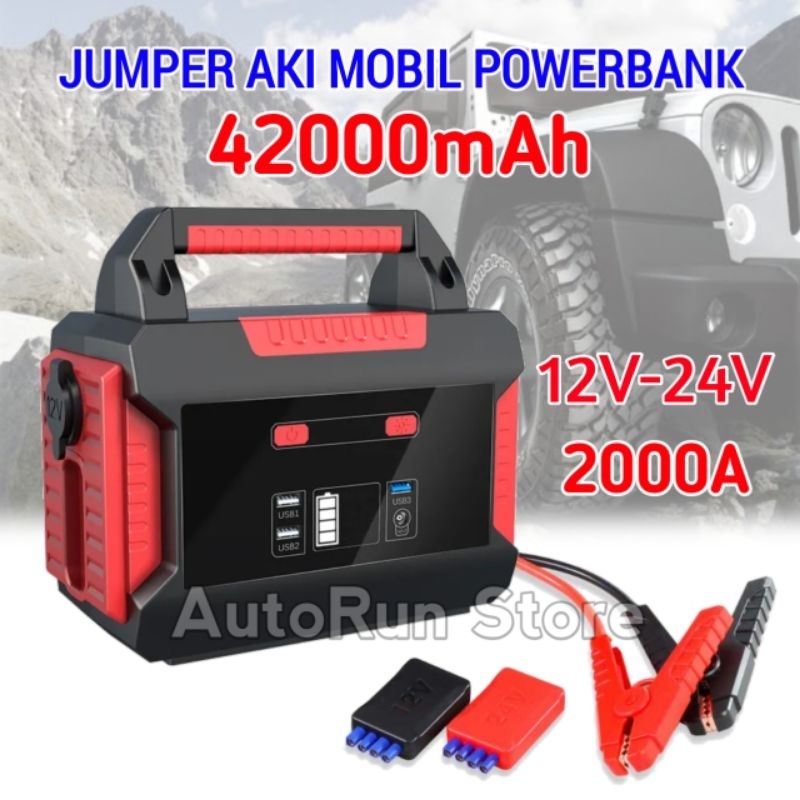 Jual Power Bank Jumper Aki Mobil 24V 12V 42000mAh - R30 | Shopee Indonesia