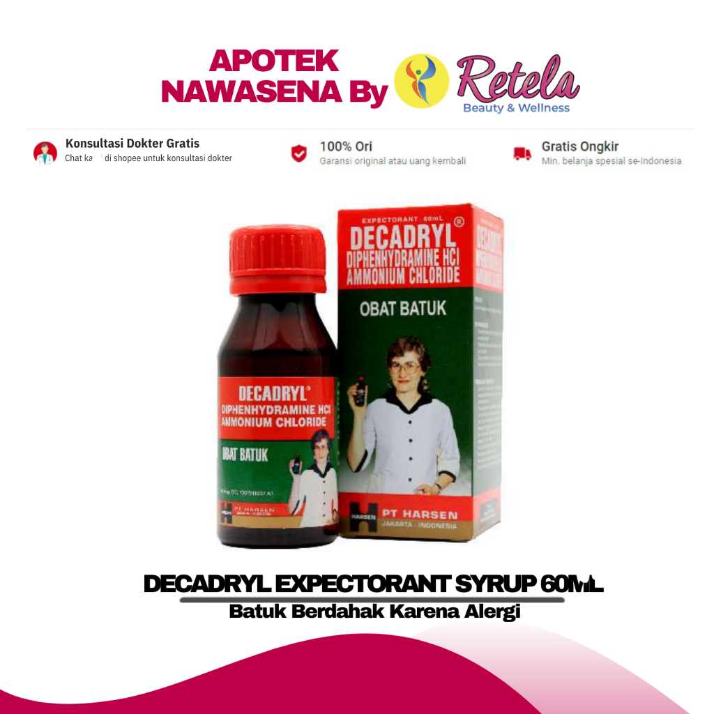 Jual DECADRYL EXPECTORANT SYRUP 60ML ( Batuk Berdahak Karena Alergi ...