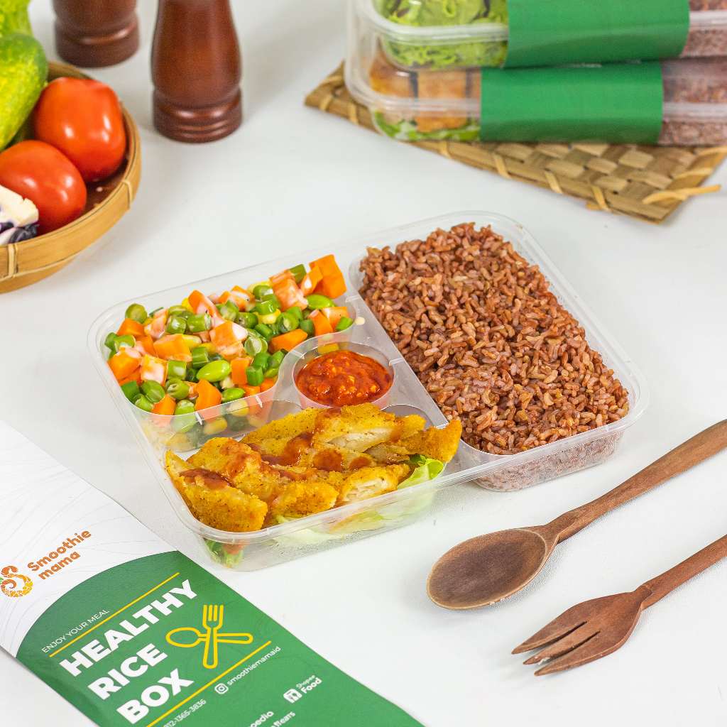 Jual SMOOTHIEMAMA Nasi Box Healthy Rice Bowl Dory Katsu 24oz | Shopee ...