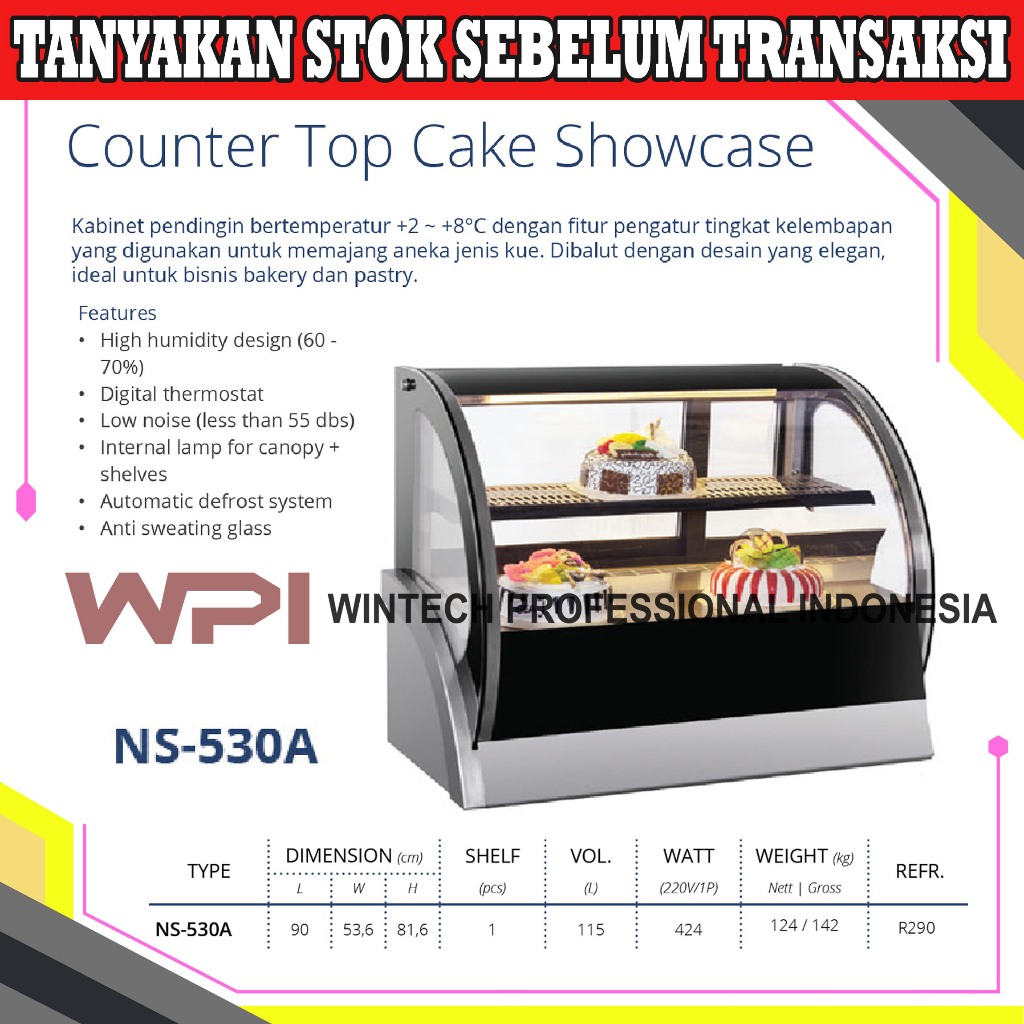 Jual Gea NS-530A Counter Top Cake Showcase - Tempat Pendingin ...