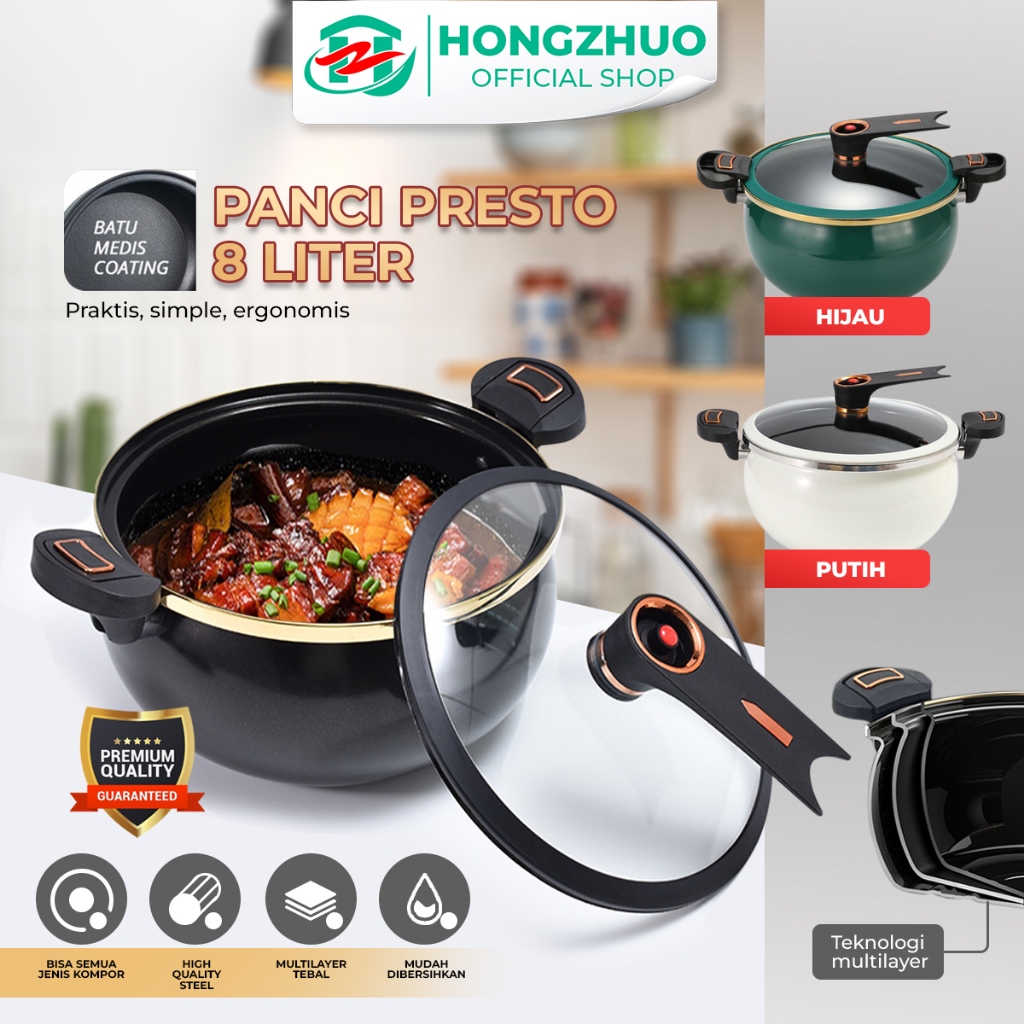 Jual Hongzhuo Panci Presto Teflon 8L Anti Lengket High Quality Coating ...