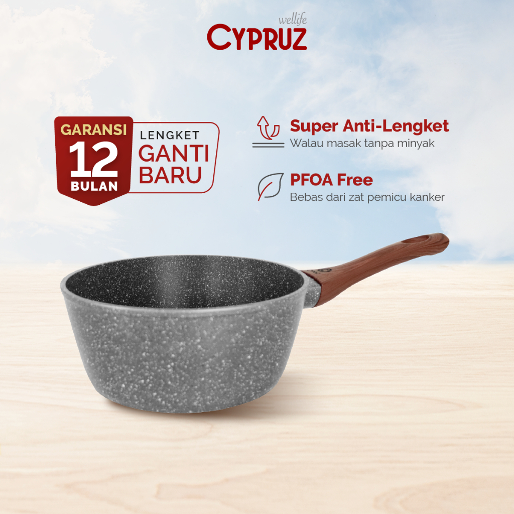 Jual Cypruz Panci Susu Anti Lengket Sauce Pan Induksi Marble 16cm ...