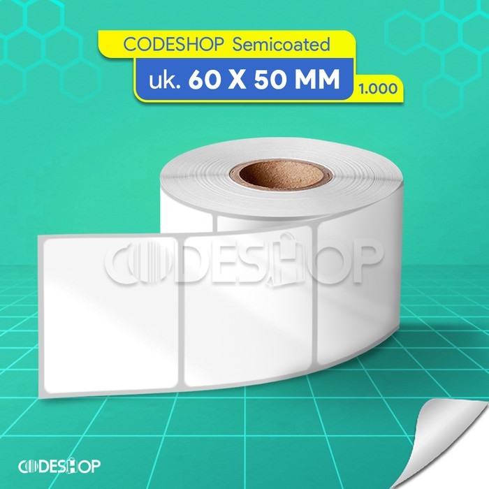 Jual Label Semicoated 60x50 mm Stiker Printer Barcode Zebra TSC ...