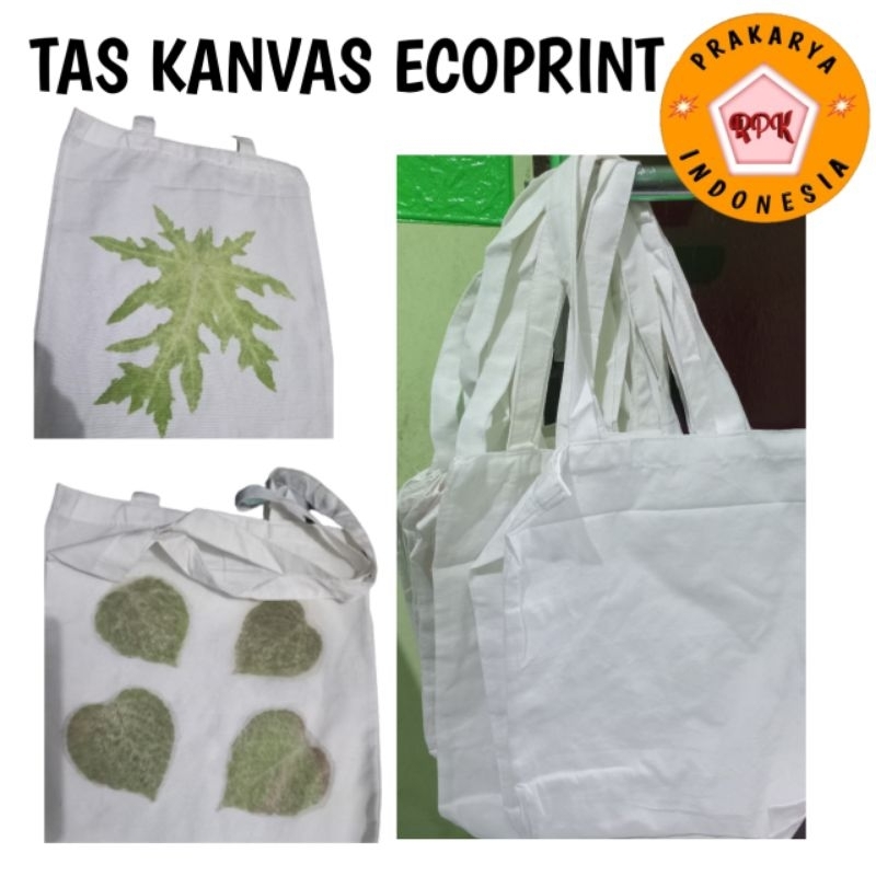 Jual Tas kanvas ecoprint totebag bahan lukis | Shopee Indonesia