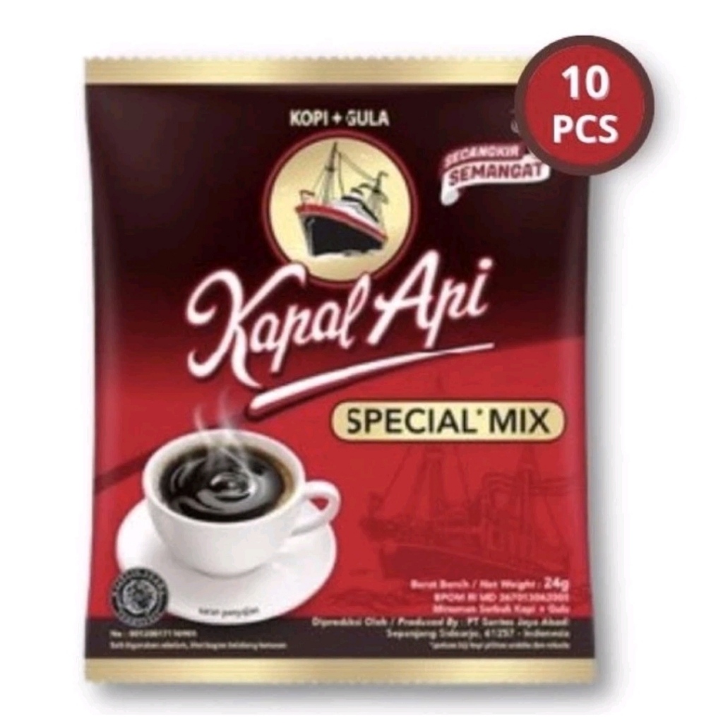 Jual KAPAL API Kopi Bubuk Spesial Mix 1 Renceng (10 sachet x 23gr) | Shopee Indonesia