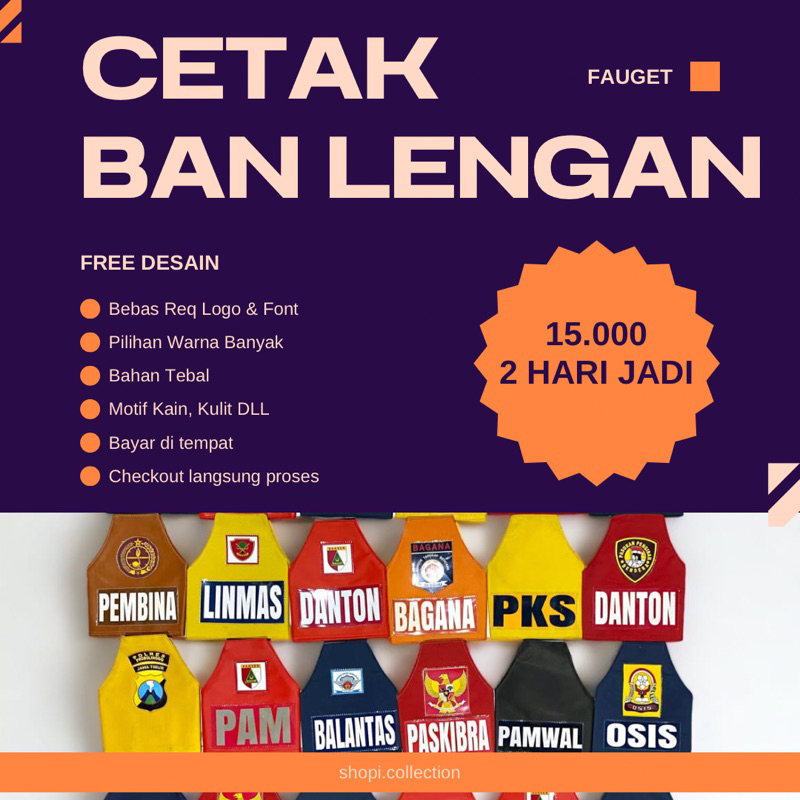 Jual BAN LENGAN CUSTOM SATUAN FREE DESAIN BAN LENGAN SD SMP SMA SMK DLL ...