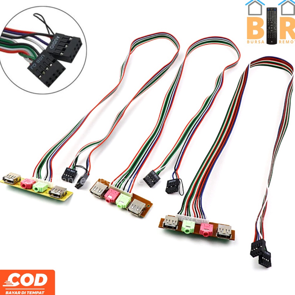 Jual SENSASIONAL Kabel Front Panel Usb 2 Audio Jack 2Port Pcb 35MM ...