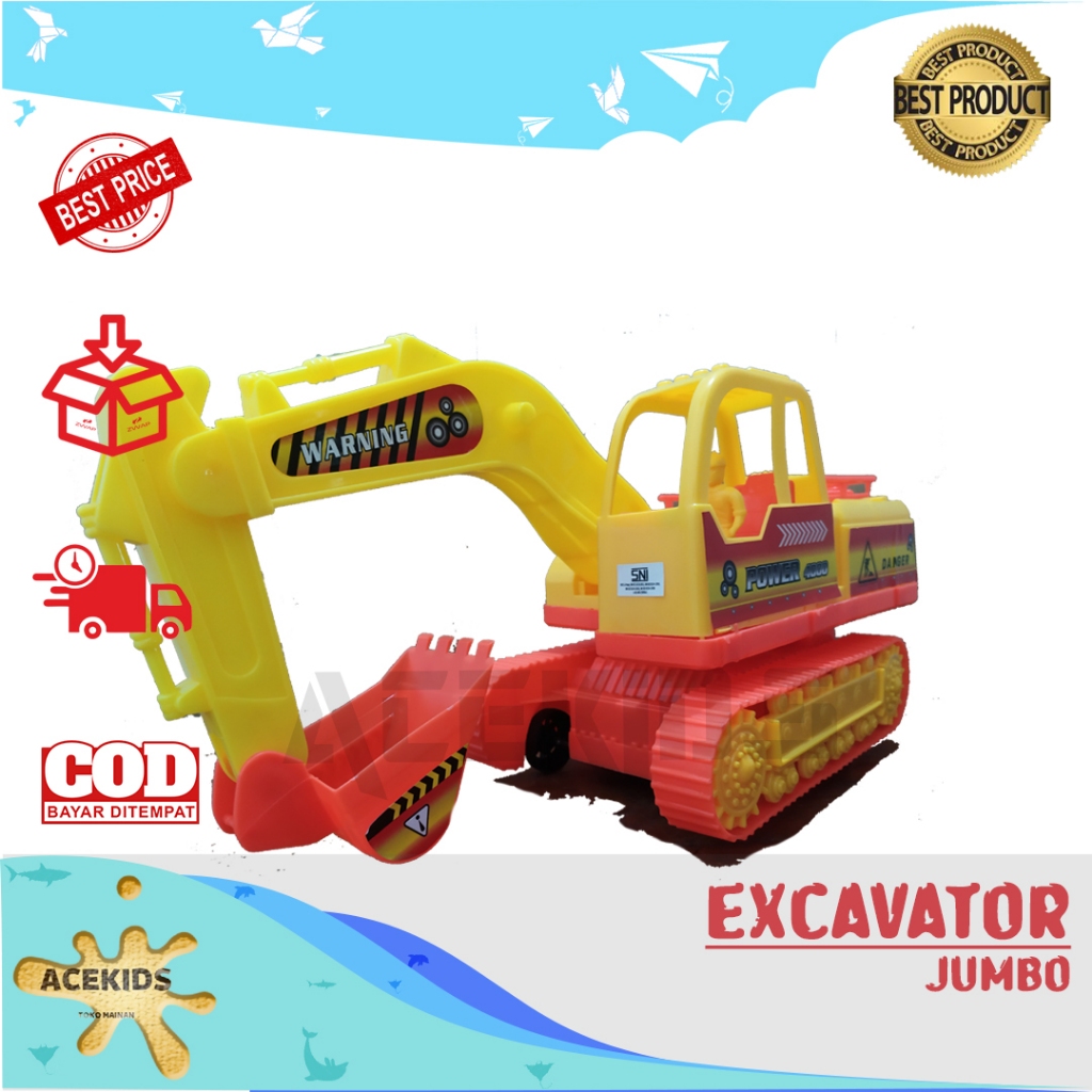 Jual Mainan Anak Diescast Mobil Mobilan Excavator Jumbo Beko Besar ...