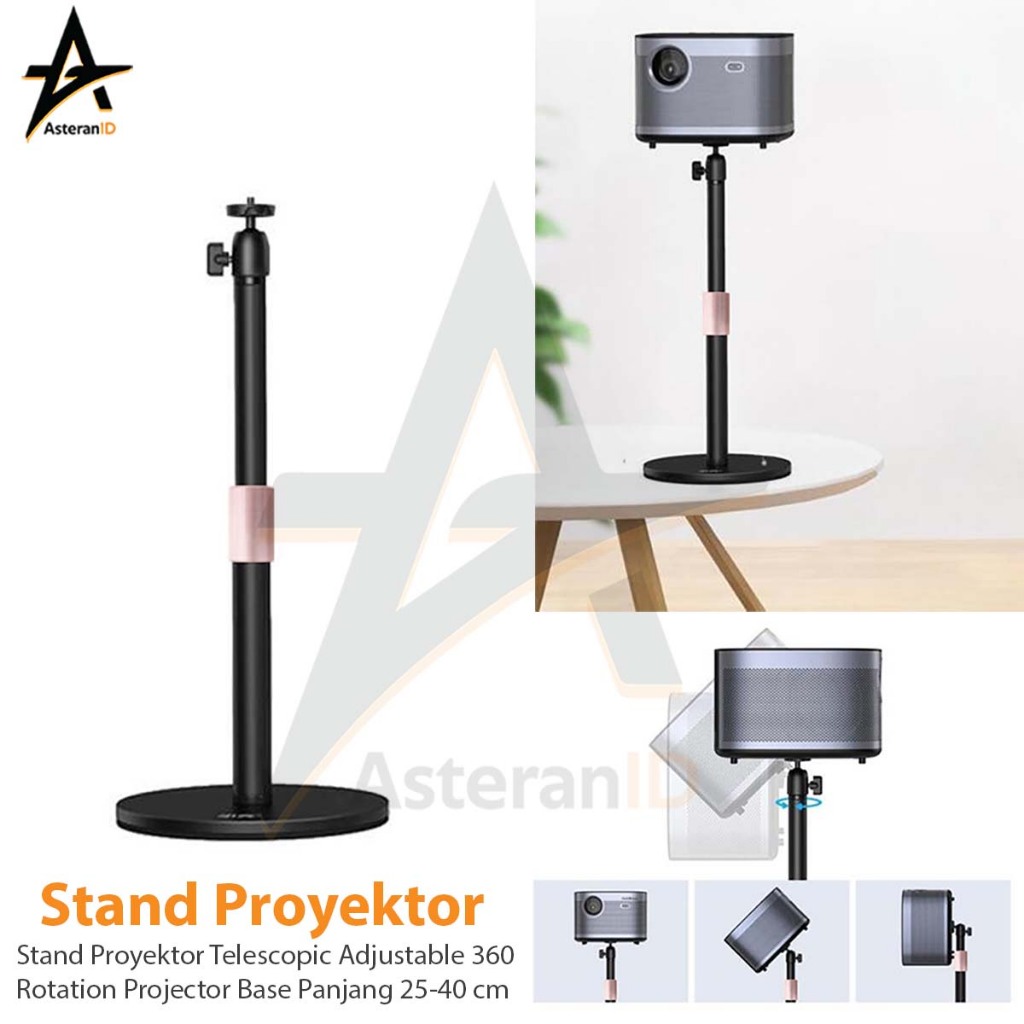 Jual Stand Proyektor Telescopic Adjustable 360 Rotation Projector Base ...
