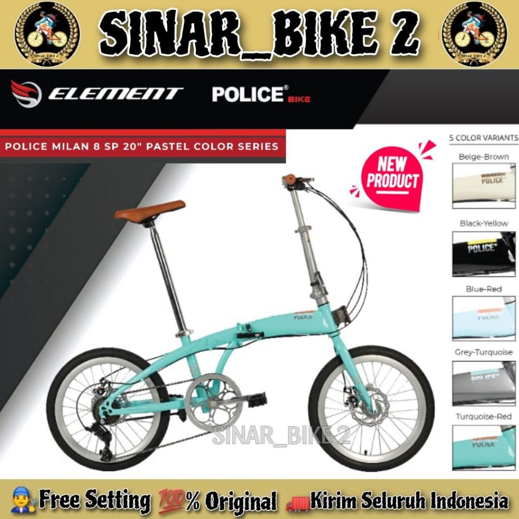 Jual Sepeda Lipat ELEMENT POLICE MILAN PASTEL COLOR SERIES 20 Inch 8 ...