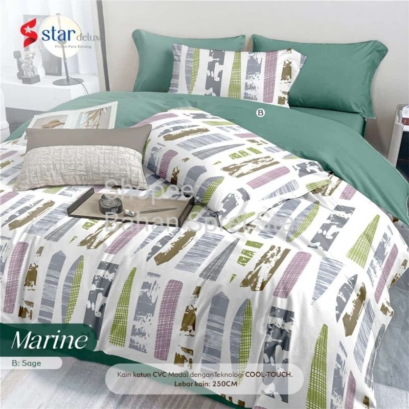 Jual Bahan Kain Sprei Star - Marine | Shopee Indonesia