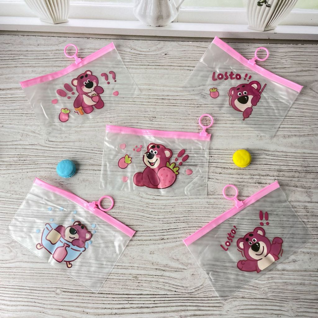 Jual Kotak Pensil Pouch LOTSO Bear Bahan PVC Warna Pink Harga Super ...