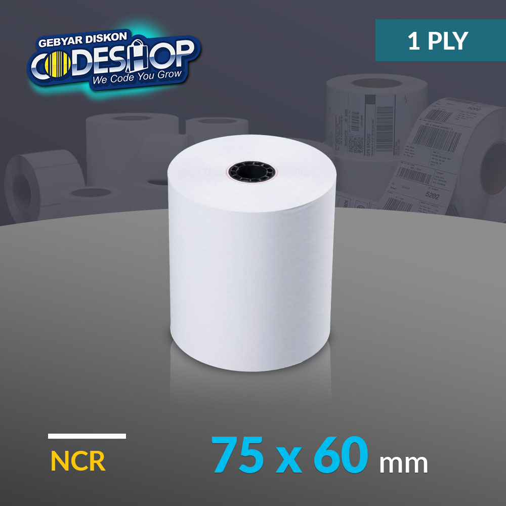Jual (10 ROLL) ESHOP KERTAS STRUK KASIR NCR 75X60 MM 1 PLY PRINTER ...