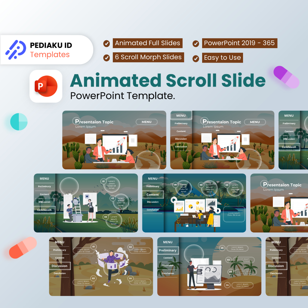 Jual Animated Scroll Slide PowerPoint Template | Premium | Shopee Indonesia