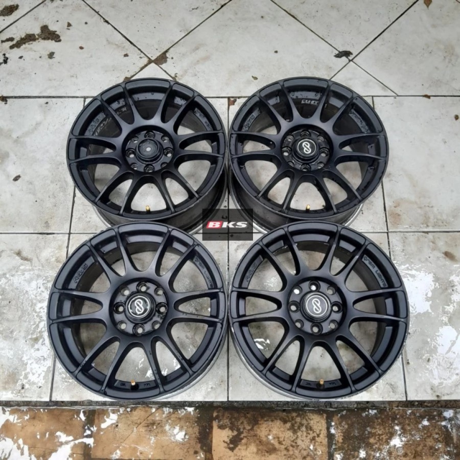 Jual VELG RACING SEKEN ENKEI RING 15 LEBAR 7 PCD 4X100 4X114 BLACK BUAT BRIO AGYA SIGRA AYLA ...