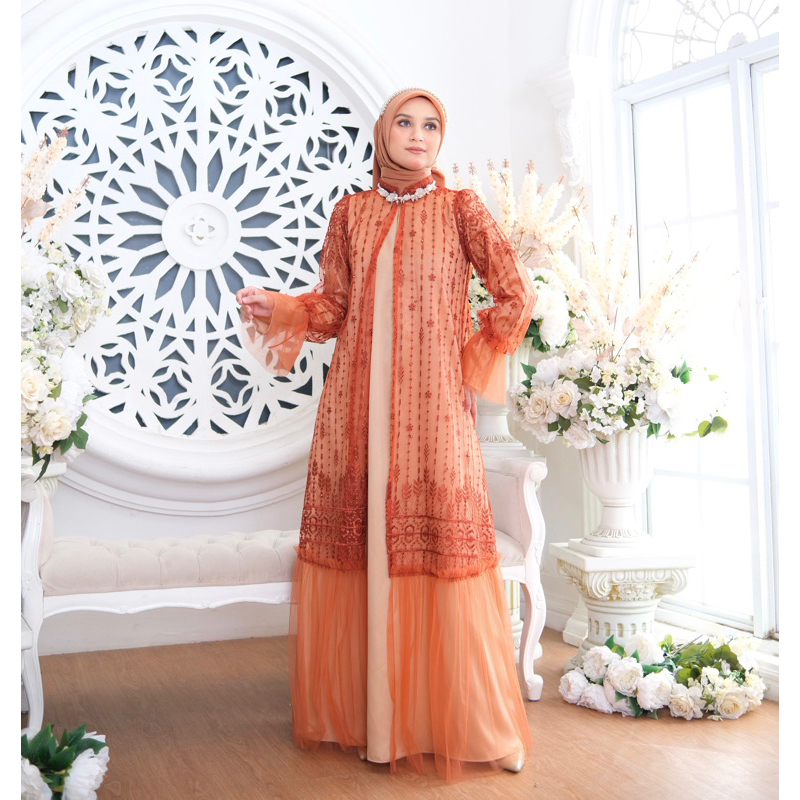 Jual Ounadoutfit - Eleanor Outer Dress Brokat Eid Series - dress ...