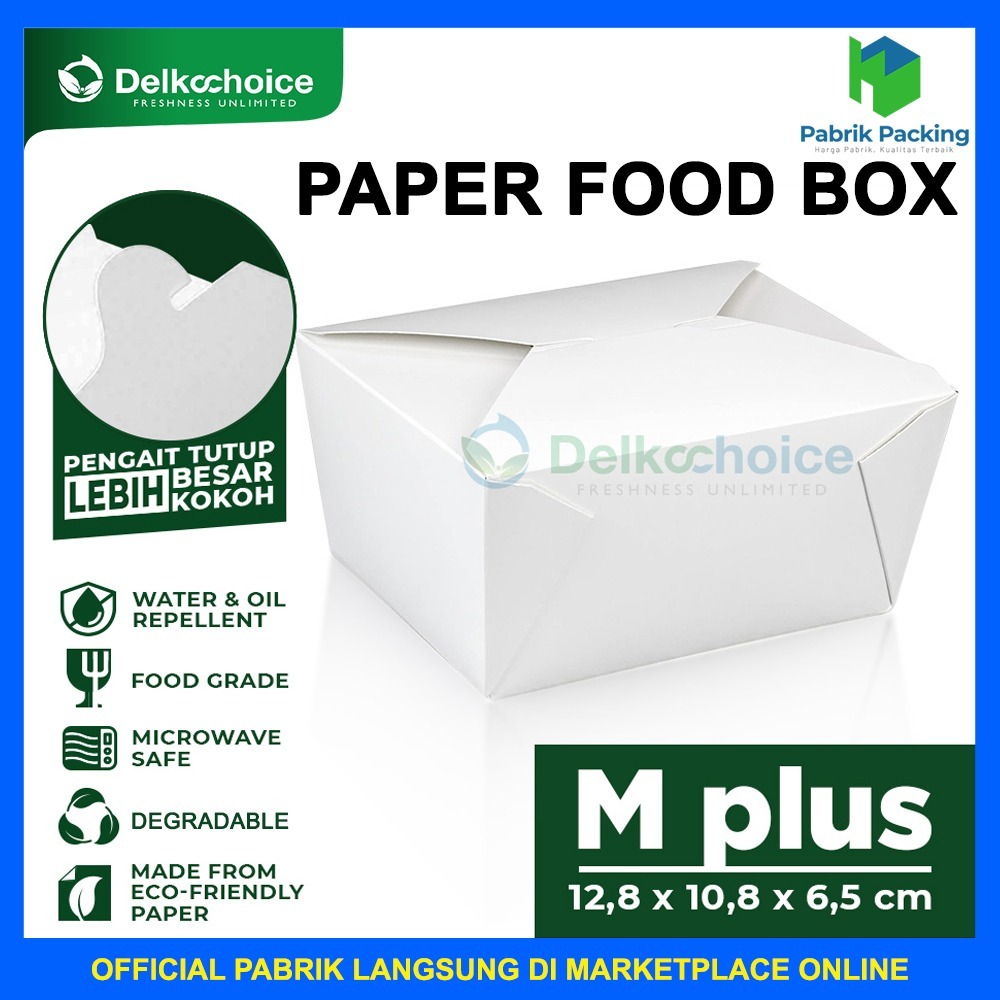Jual Paper Rice Box Putih Foodpail Paper Kotak Makan Rice Box Food ...