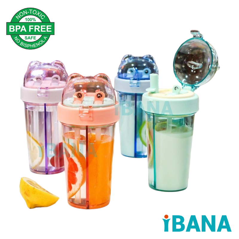 Jual IBANA HU14 BOTOL MINUM ANAK 2 SISI 420ML PANDA / BOTOL MINUM ANAK ...